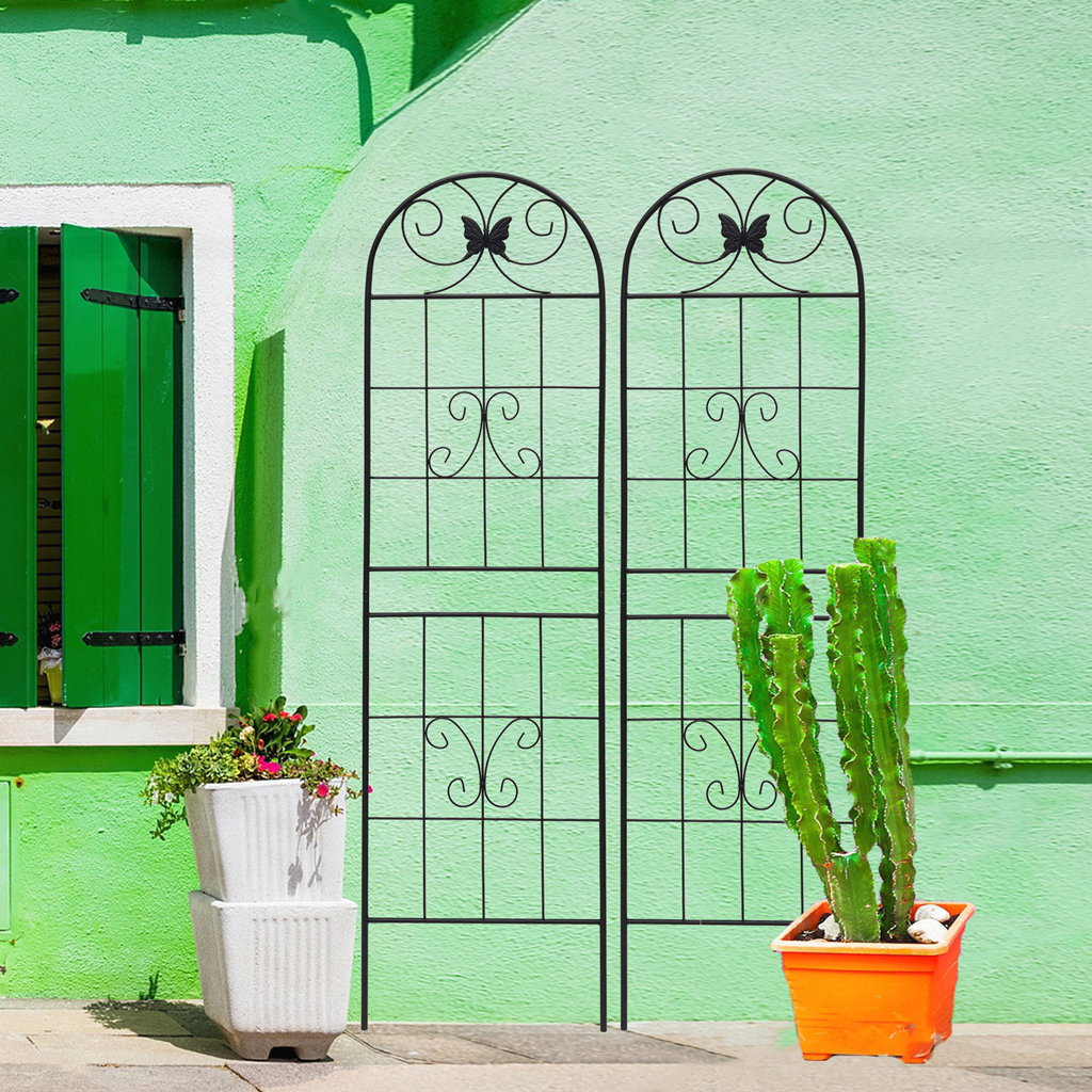 August Grove® 2 Pack Metal Garden Trellis Rustproof Trellis for ...