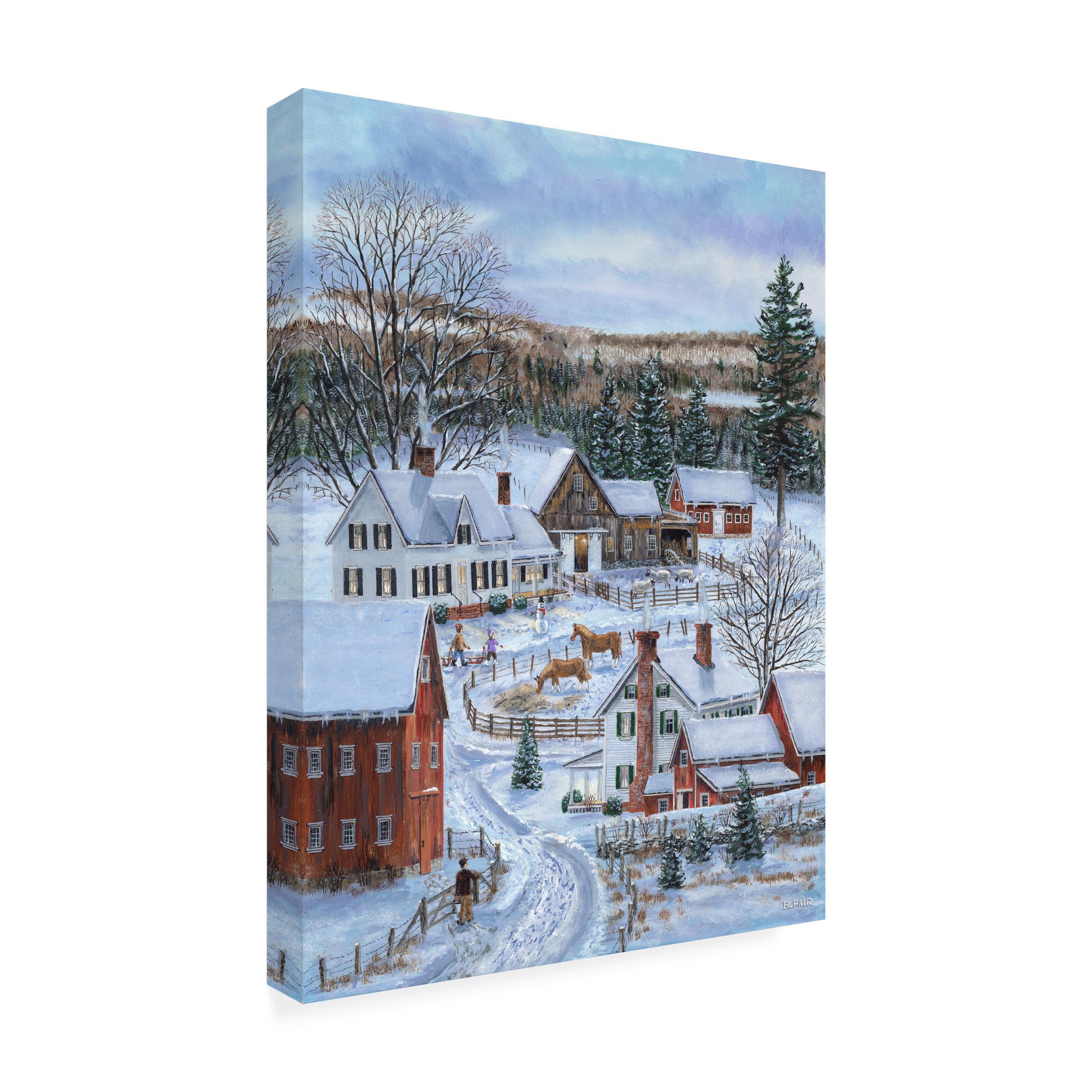 Millwood Pines Hayzlee Two Barnyards On Canvas by Art Licensing ...