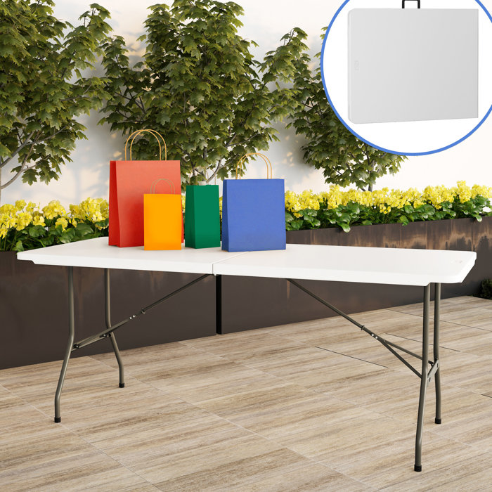 Lavish Home 71'' Plastic Rectangular Portable Folding Table & Reviews ...