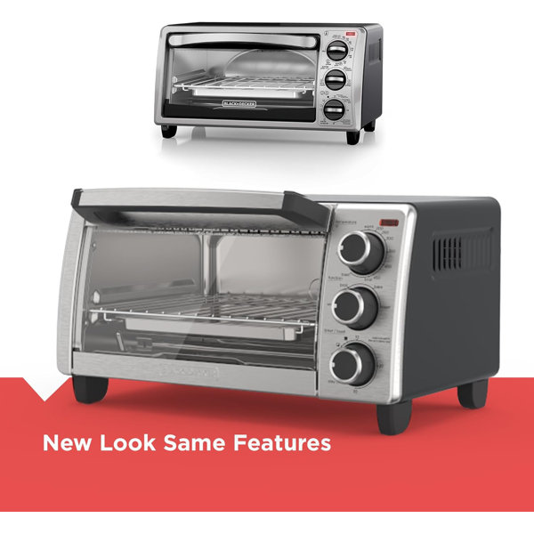 BLACK+DECKER 4-Slice Toaster Oven, TO1313SBD, Even Toast, 4 Cooking ...