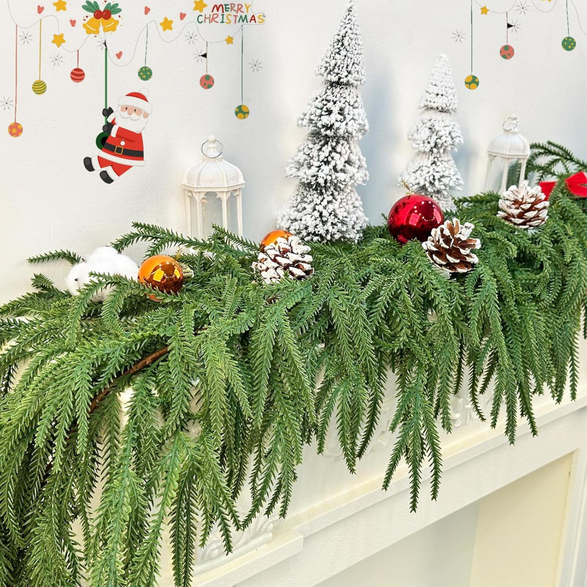 One Allium Way® Christmas Norfolk Pine Garlands,Soft Bendable Winter Pine Garland ,Real Touch ...