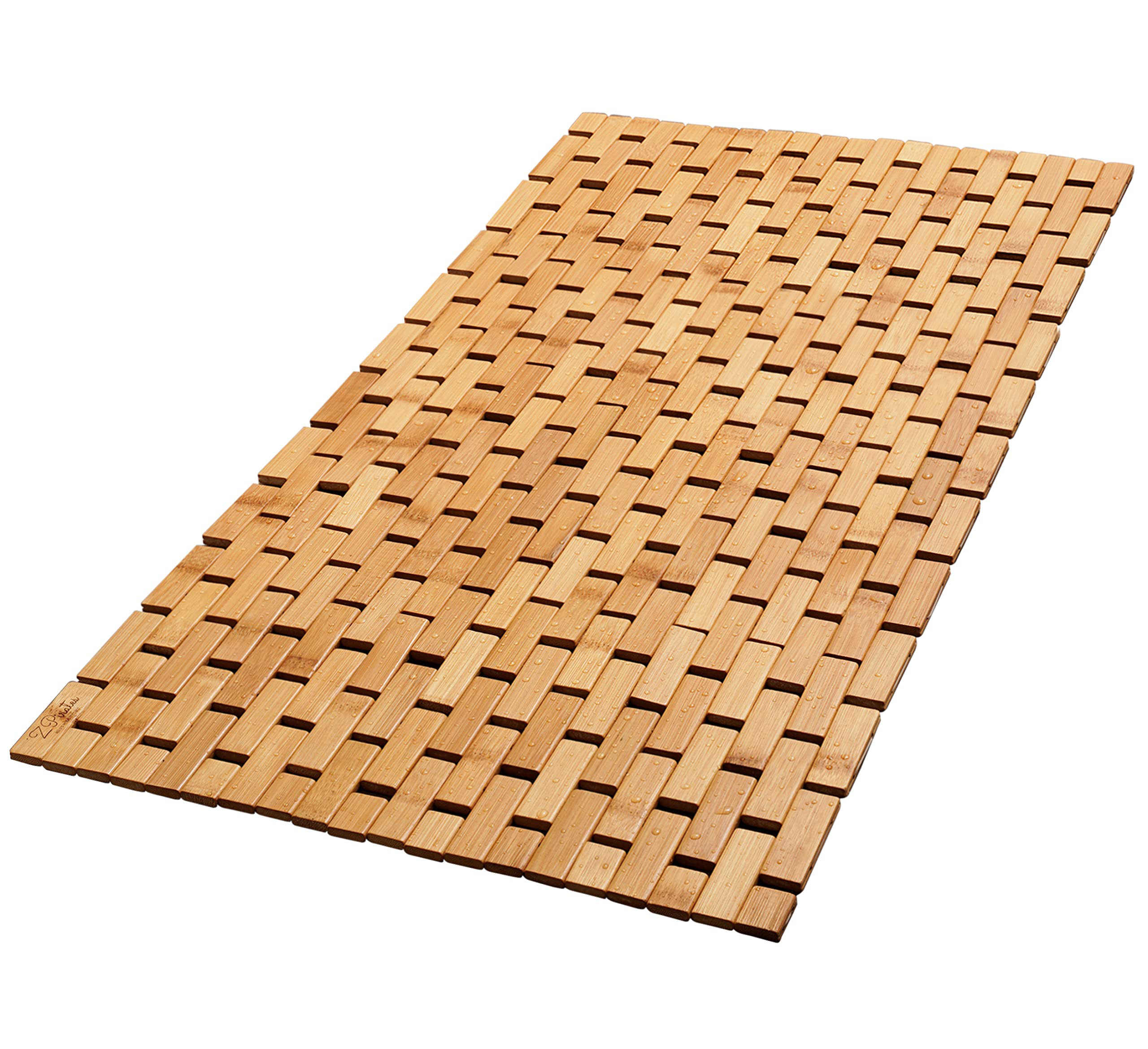 One Allium Way Natural Wood Bath Mat - Large, 34 X 18 Inches (L X W ...