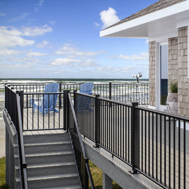 Deckorators Aluminum Classic 36 in. x 69 in. Textured Black Line Rail ...