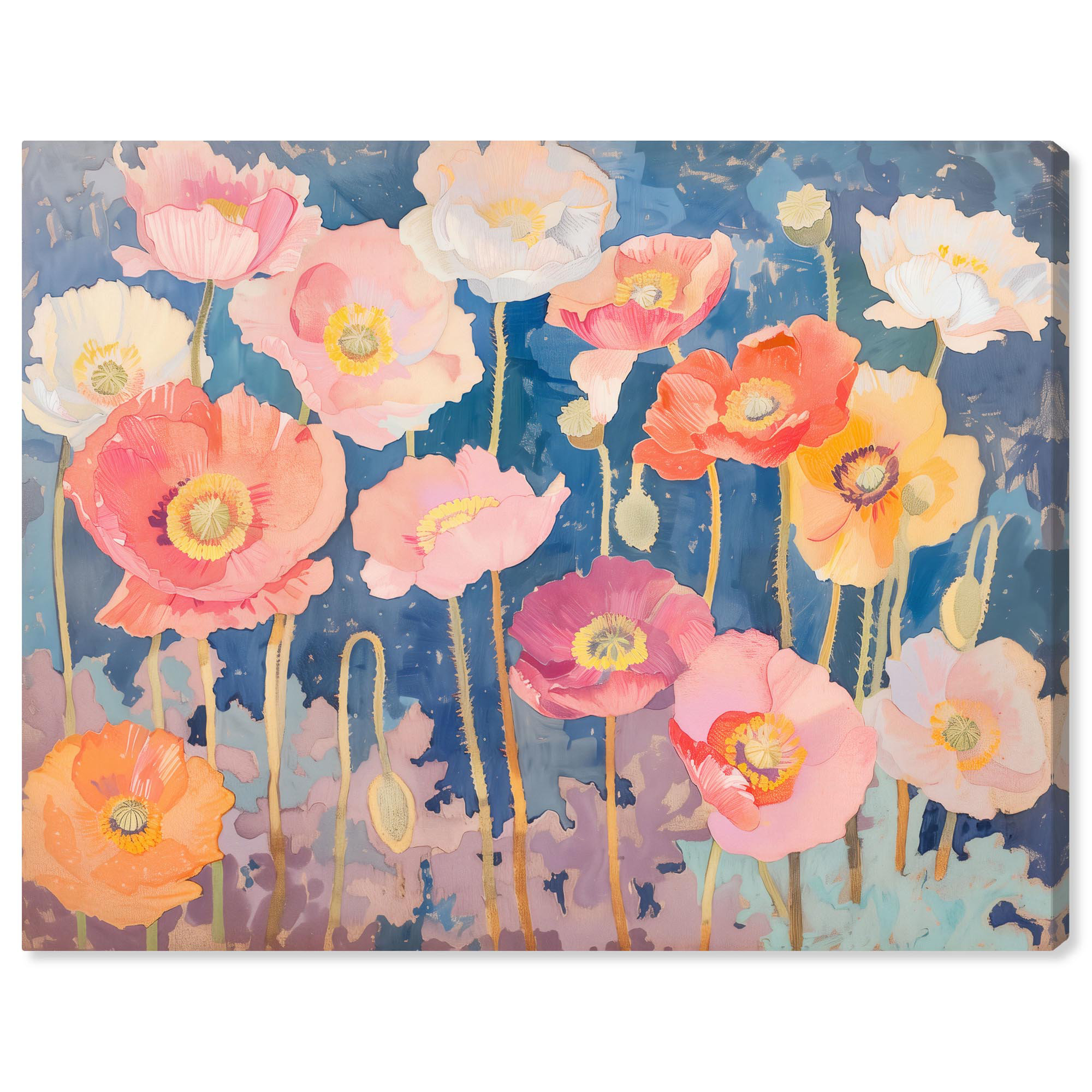 Art Remedy Pastel Poppies Canvas Pastel Floral Art by Art Remedy | Wayfair