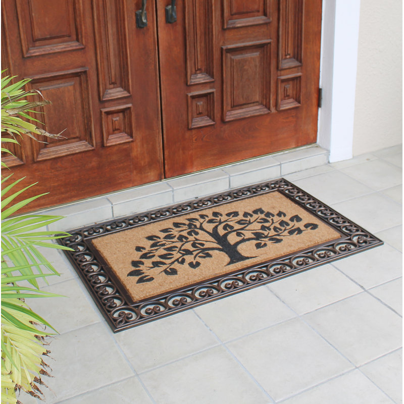 Red Barrel Studio® Shorewood Natural Coir & Rubber Door Mat, 30 x 48 ...