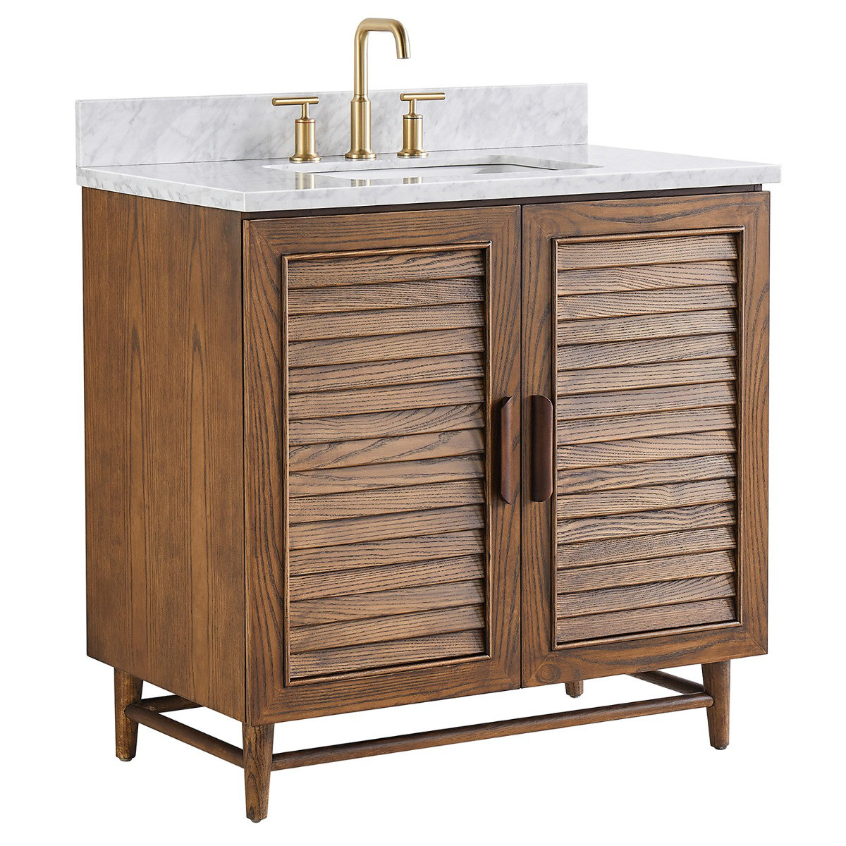 George Oliver Serenity Woodgrain 30" Single Bathroom Vanity with Pure ...