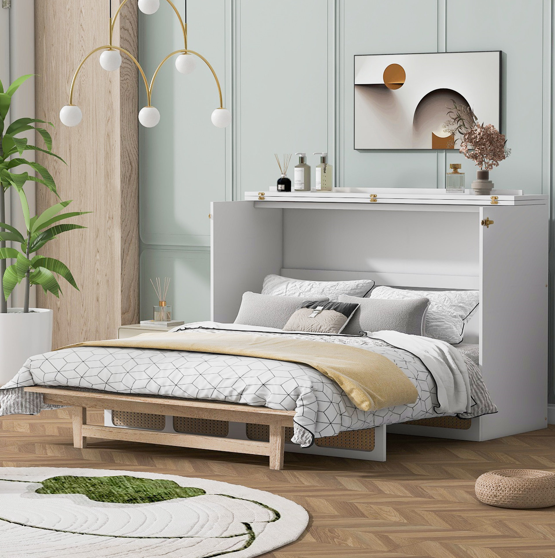 Bayou Breeze Queen Murphy Bed with Large Drawers - Wayfair Canada