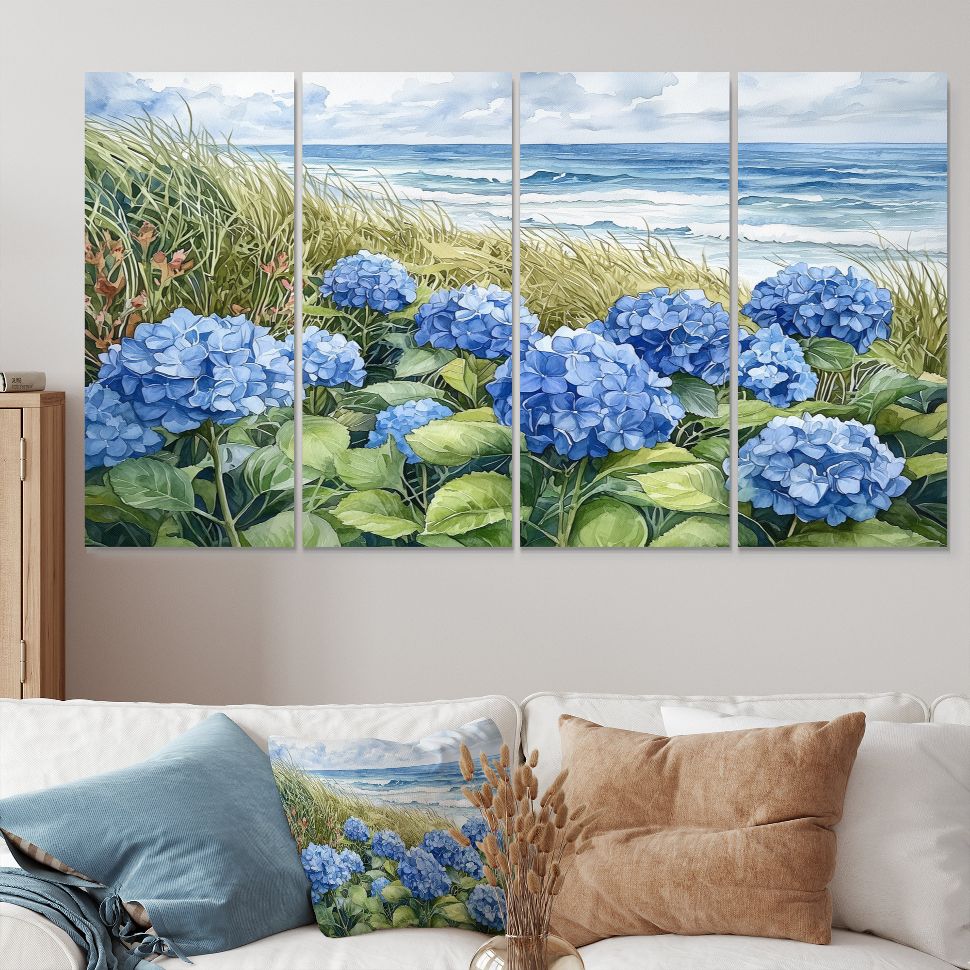 Red Barrel Studio® Hydrangeas In The Coastal Garden III - Hydrangea ...