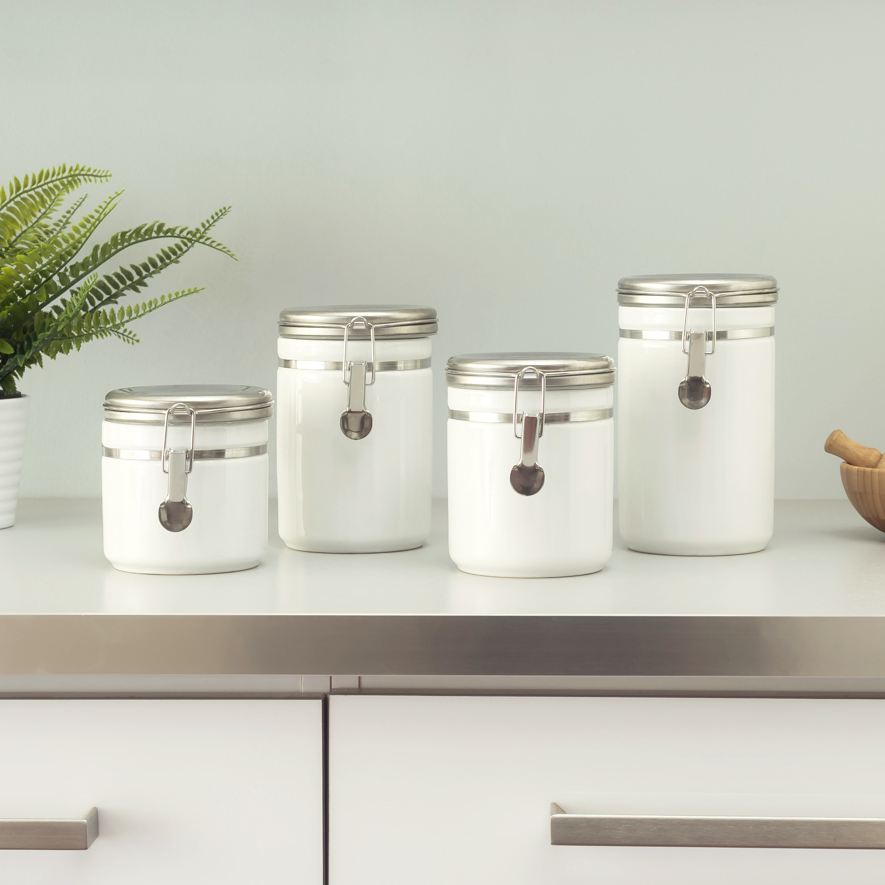 Latitude Run® 4 Piece Kitchen Canister Set & Reviews | Wayfair