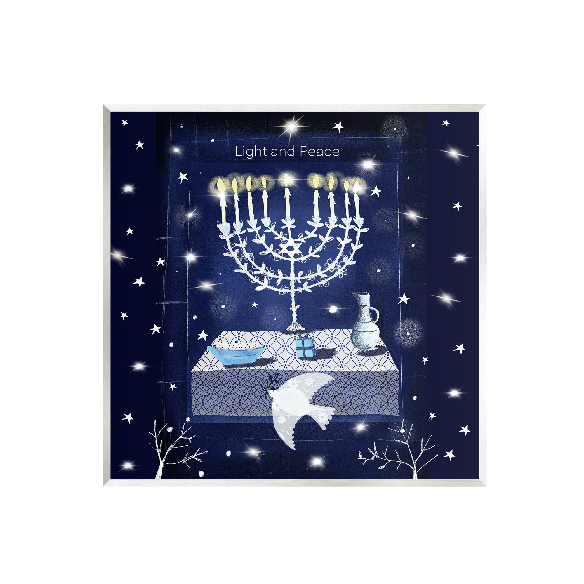 Stupell Industries Light & Peace Menorah Stars Wall Plaque Art By Susse ...