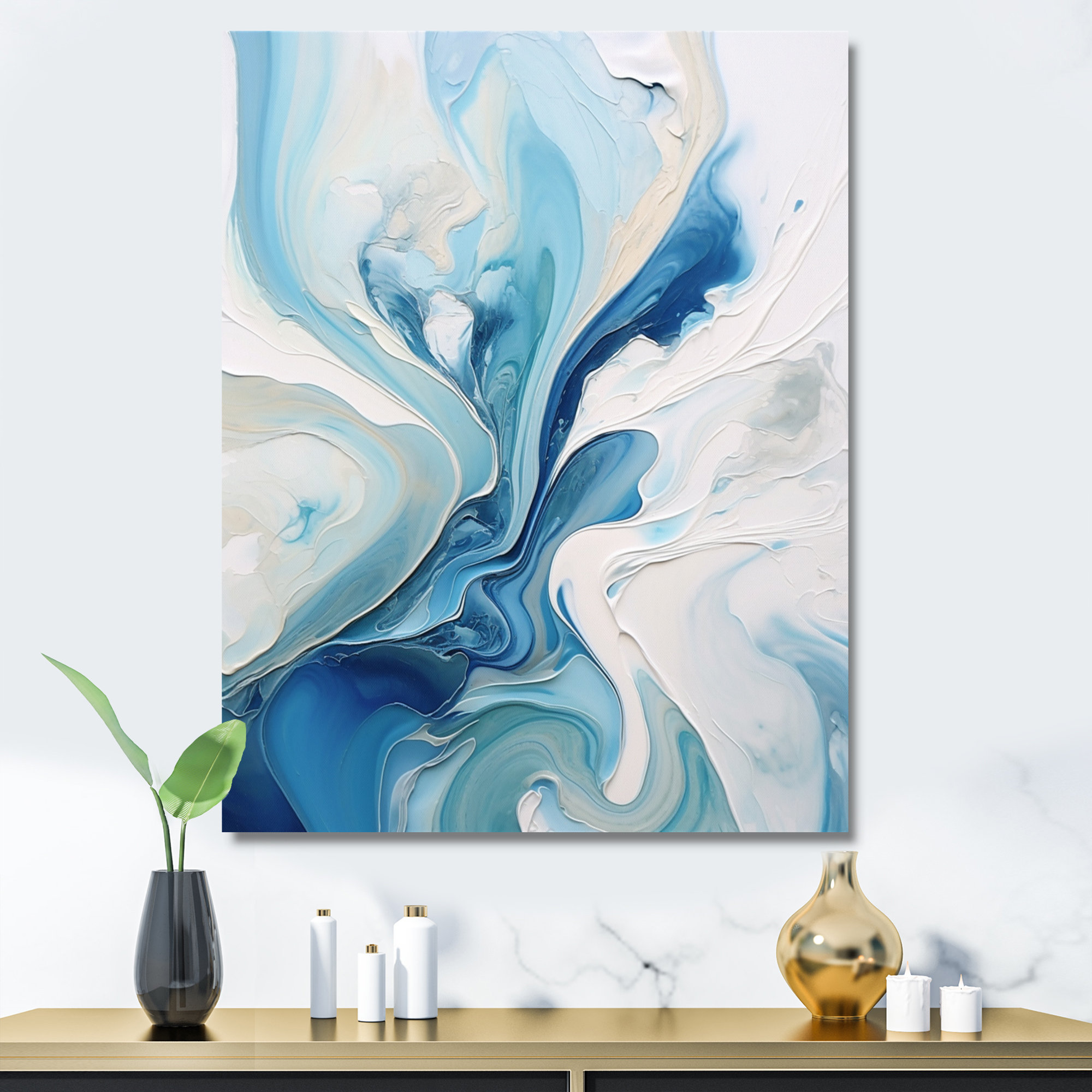 Ivy Bronx Blue and Grey Ethereal Elixir V - Abstract Wall Art | Wayfair
