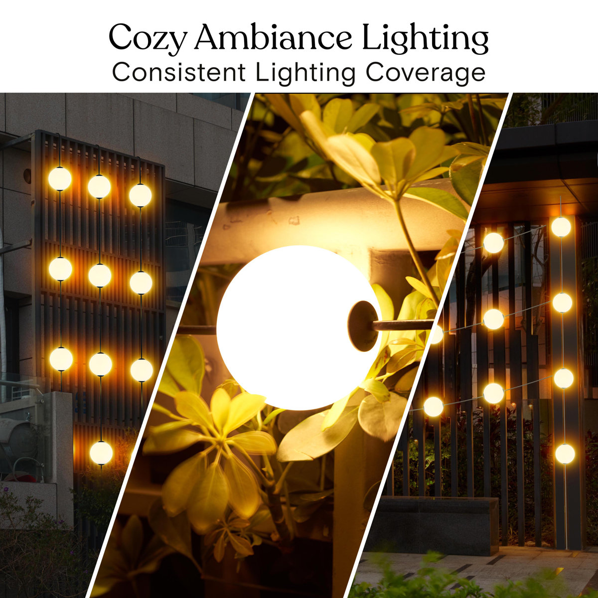 Brightech Orb String Lights With 10 Frosted LED Weatherproof Globe ...