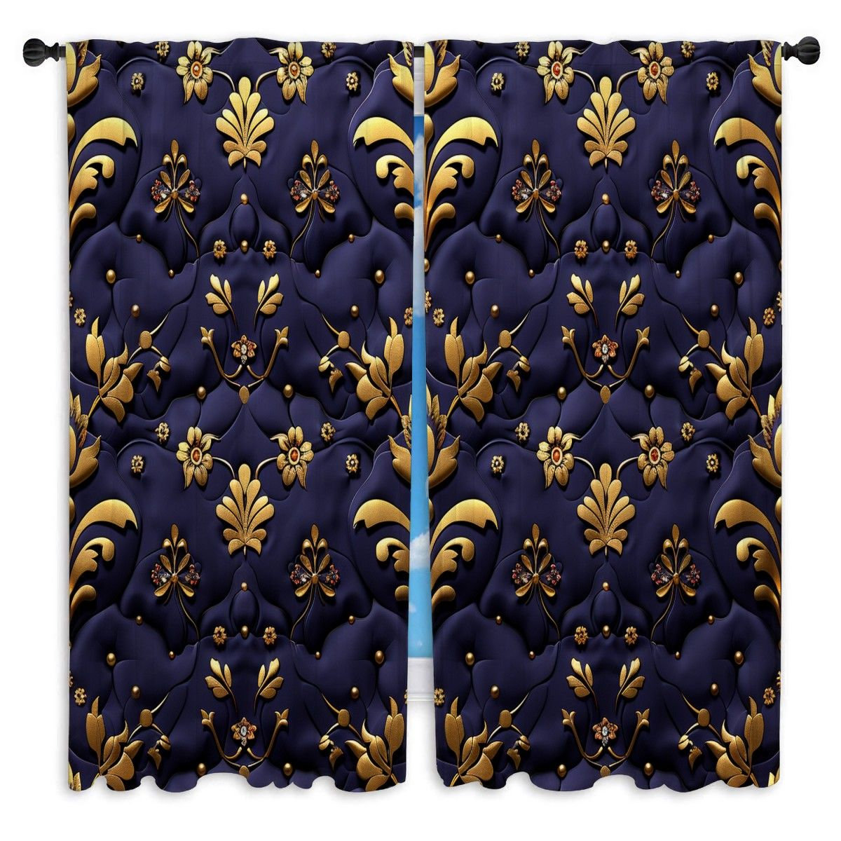 East Urban Home Floral Pattern Window Curtains Decorative Luxury ...