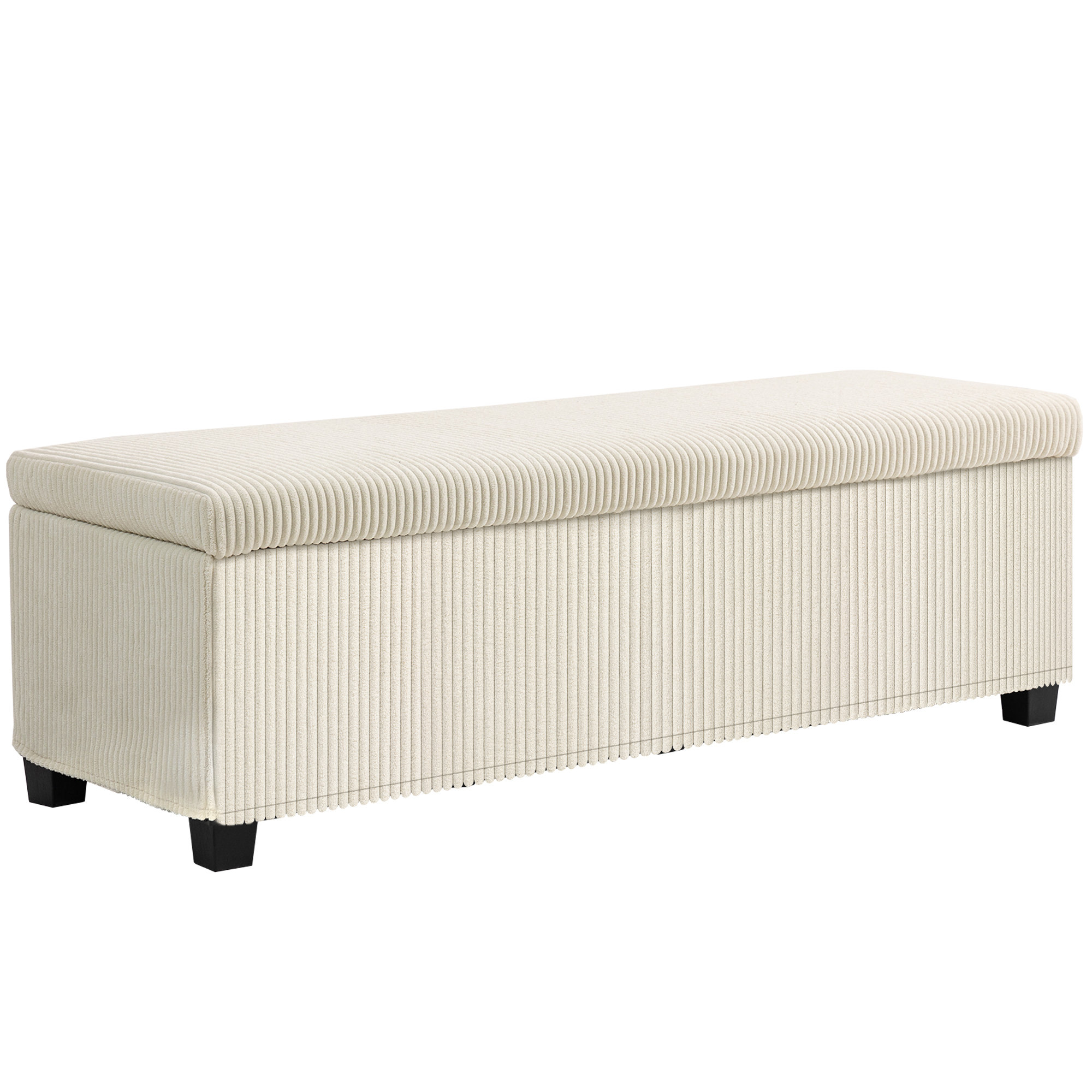 Mercer41 47 Inches Storage Ottoman Bench, Foot Rest with Legs ...