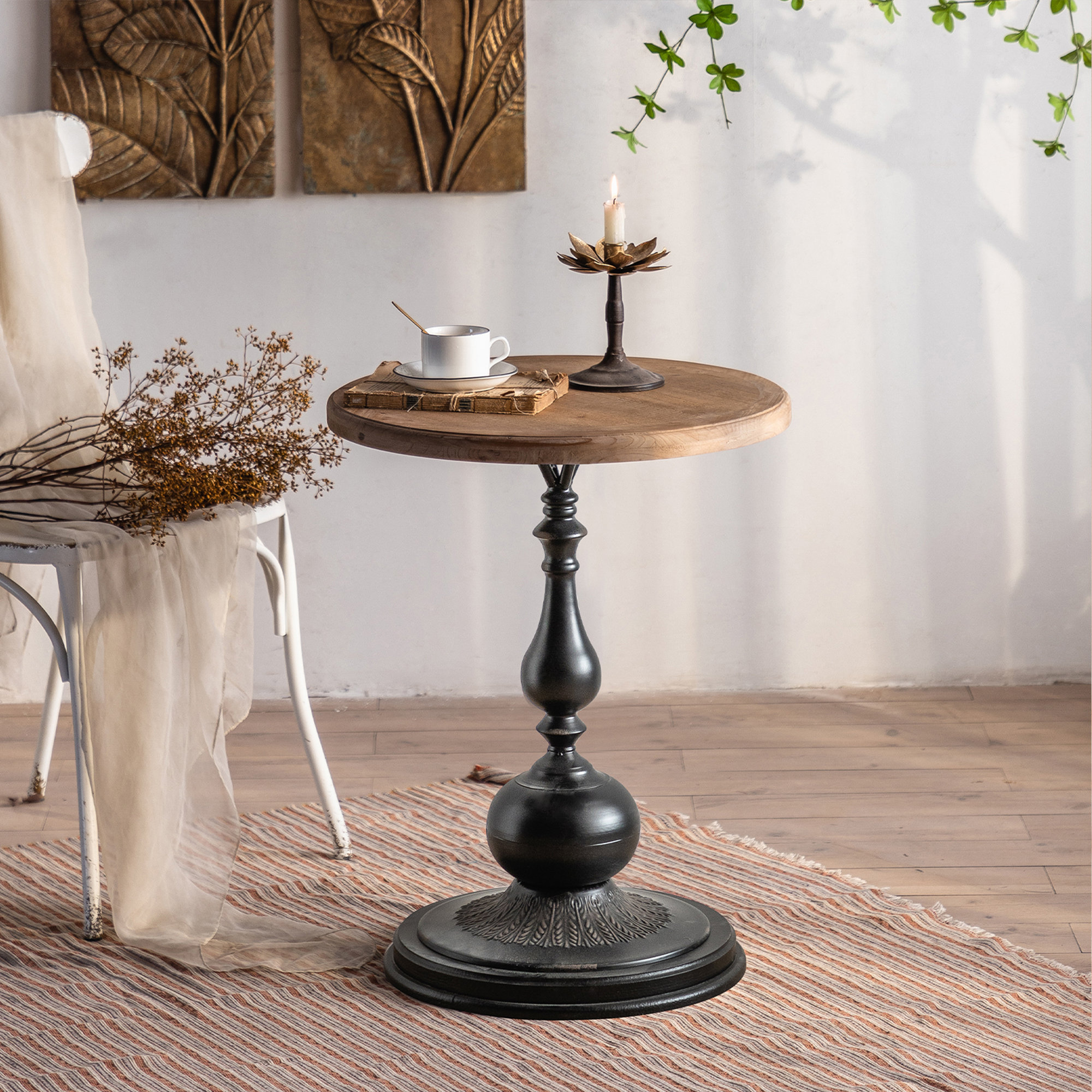Laurel Foundry Modern Farmhouse® Alicea Pedestal End Table "& Reviews" | Wayfair