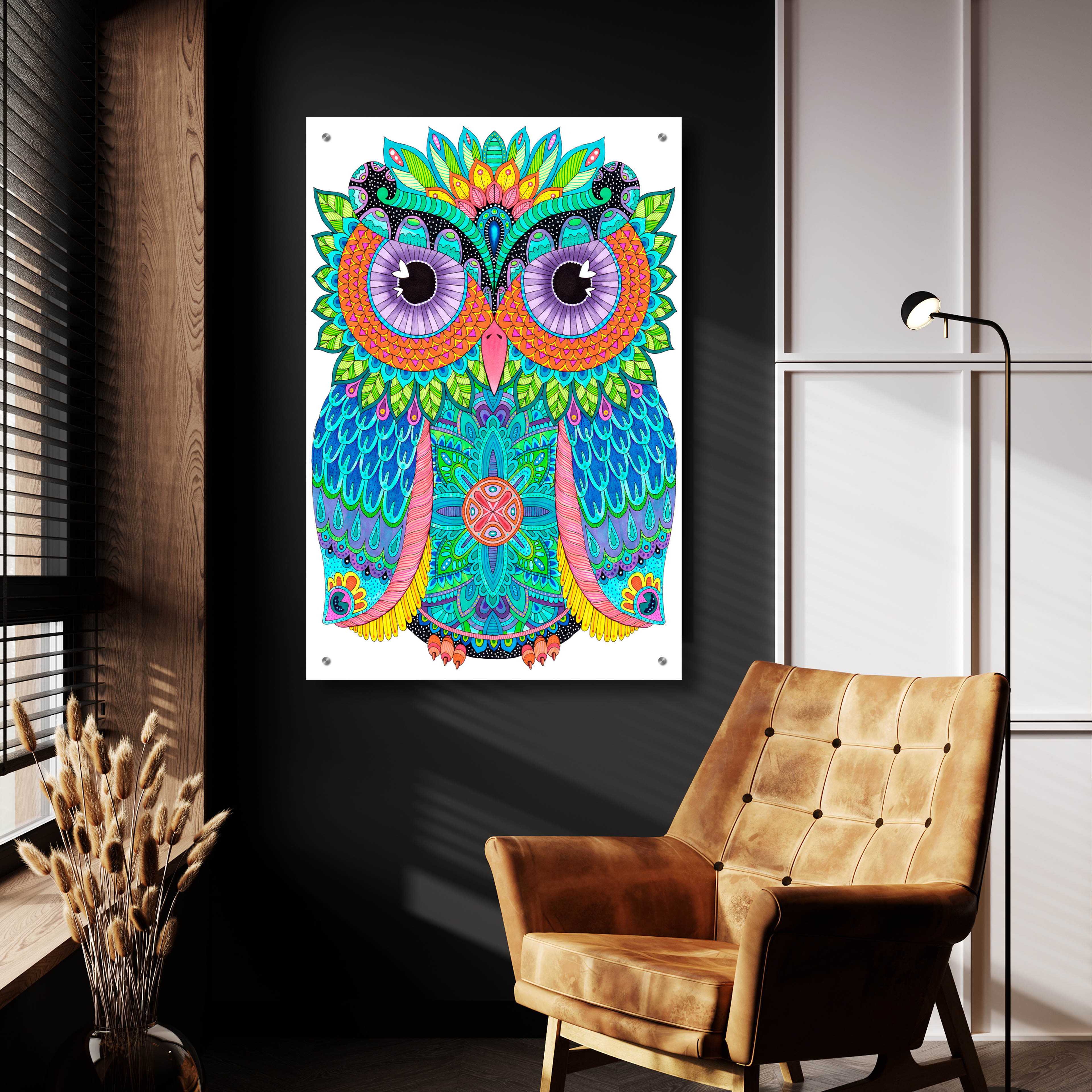 Bungalow Rose Night Owls 25' by Hello Angel Acrylic Glass Wall Art | Wayfair