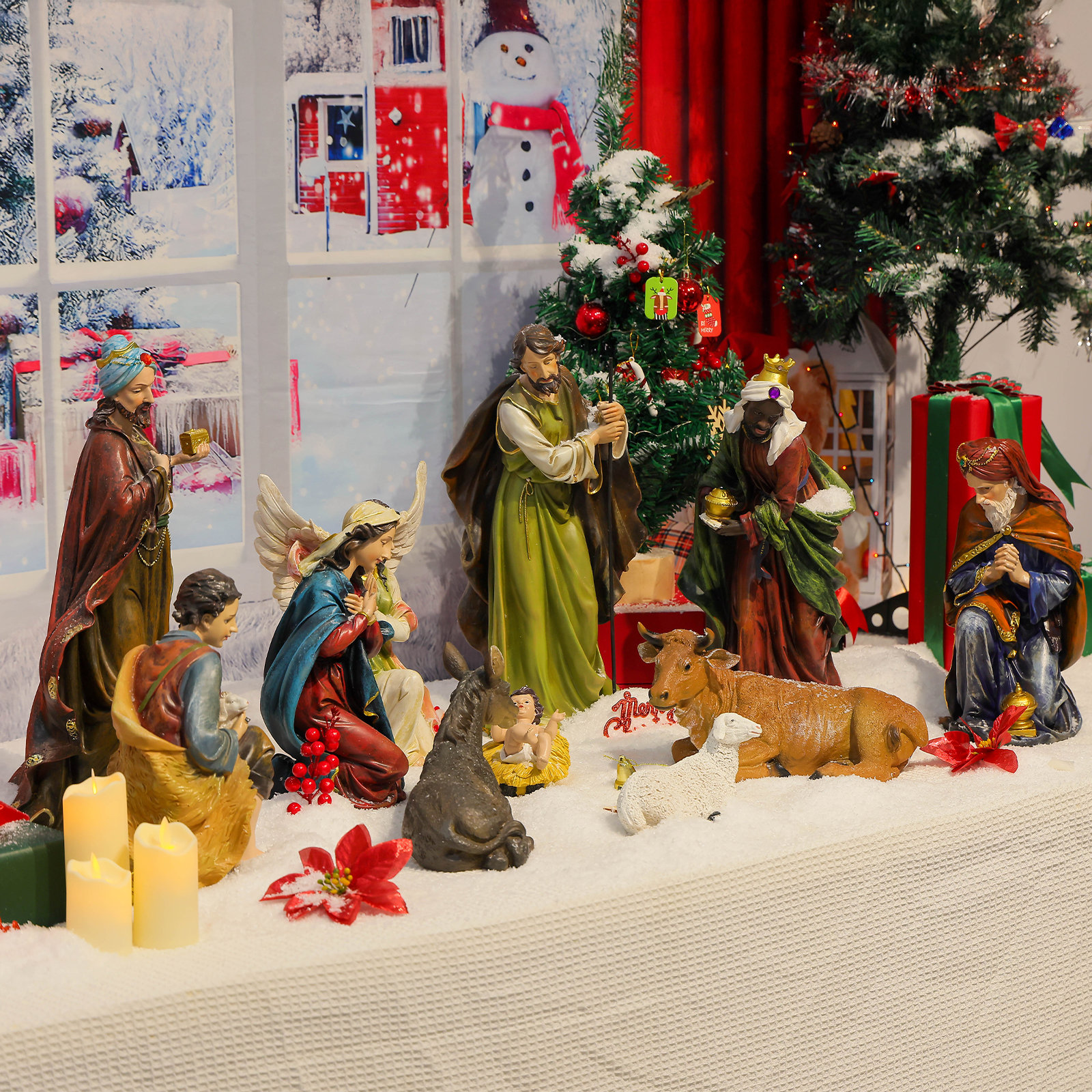 The Holiday Aisle® Classic Nativity Scene Indoor Christmas Nativity Set ...