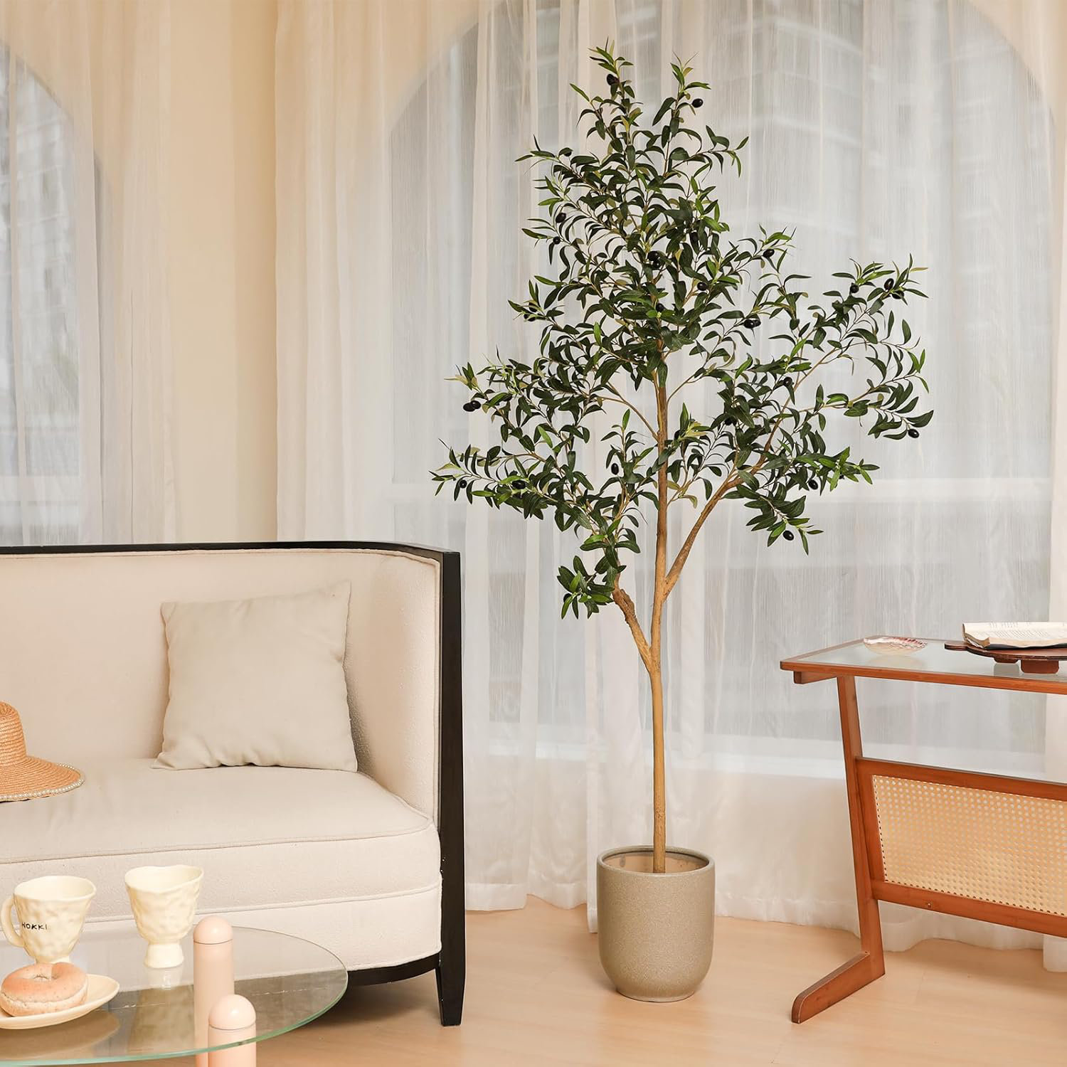 Primrue Artificial Olive Trees 6FT Tall Faux Tree Potted Fake Olive ...