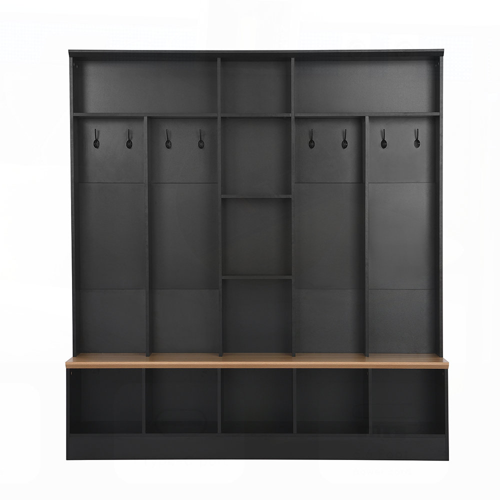 Latitude Run® Wide Design Hall Tree with Storage Bench, Minimalist Shoe ...