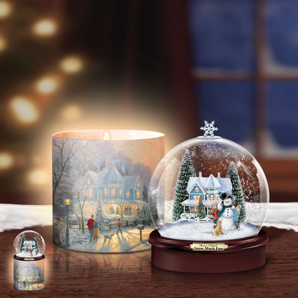 The Holiday Aisle® Thomas Kinkade A Holiday Gathering Glitter Globe ...