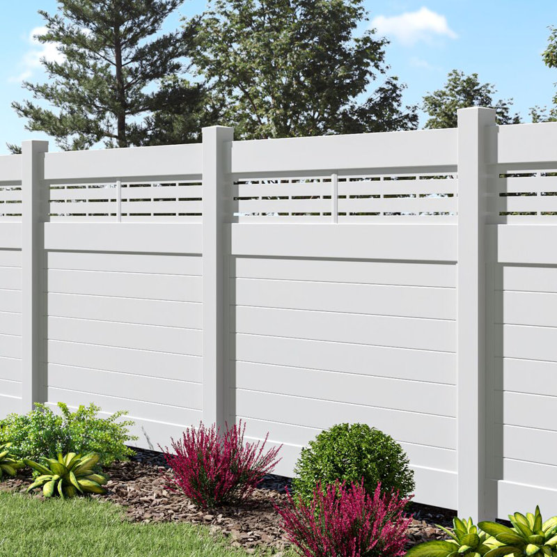 Barrette Outdoor Living Horizontal Fence Boardwalk White Vinyl Panel ...