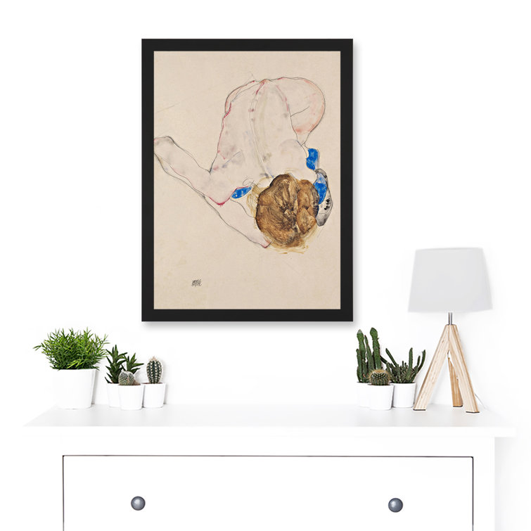 Ivy Bronx Egon Schiele Model With Blue Stockings Artwork Framed A3 Wall ...