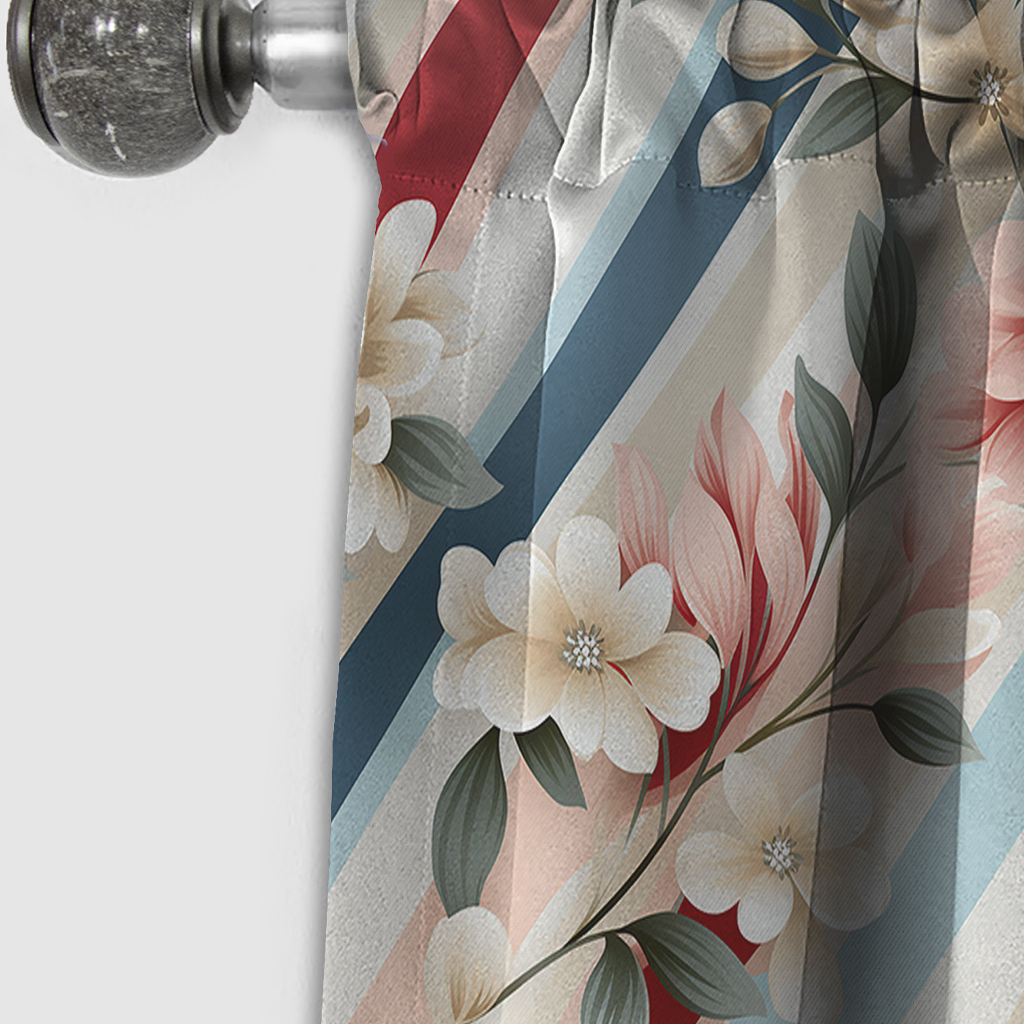 Design Art Elegant Floral Striped Pattern - Stripped Curtain - Blackout ...