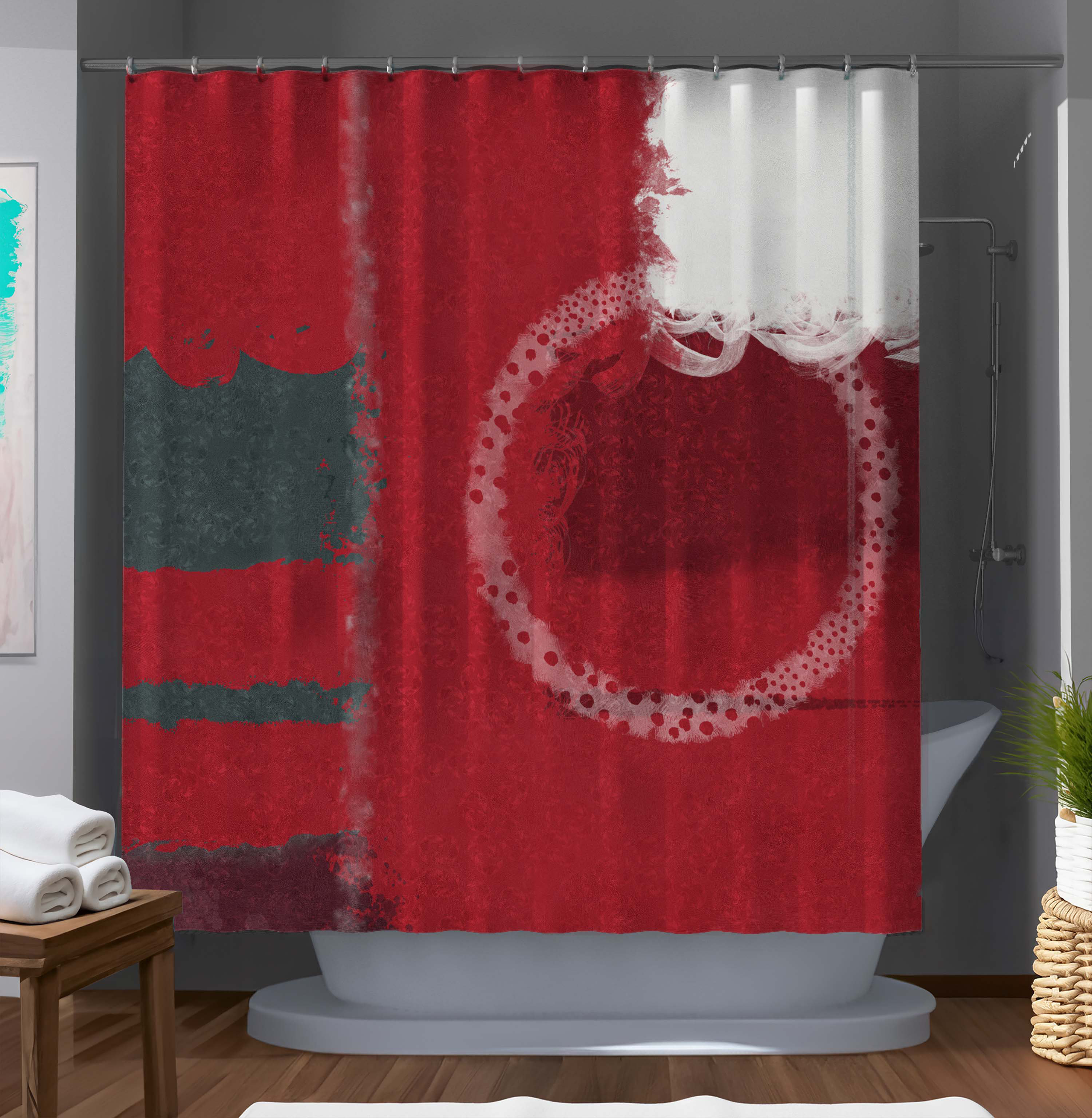 East Urban Home Sudha Abstract Shower Curtain | Wayfair