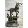Loon Peak® Signed Original Male Stag with his Baby Fawn Bronze ...