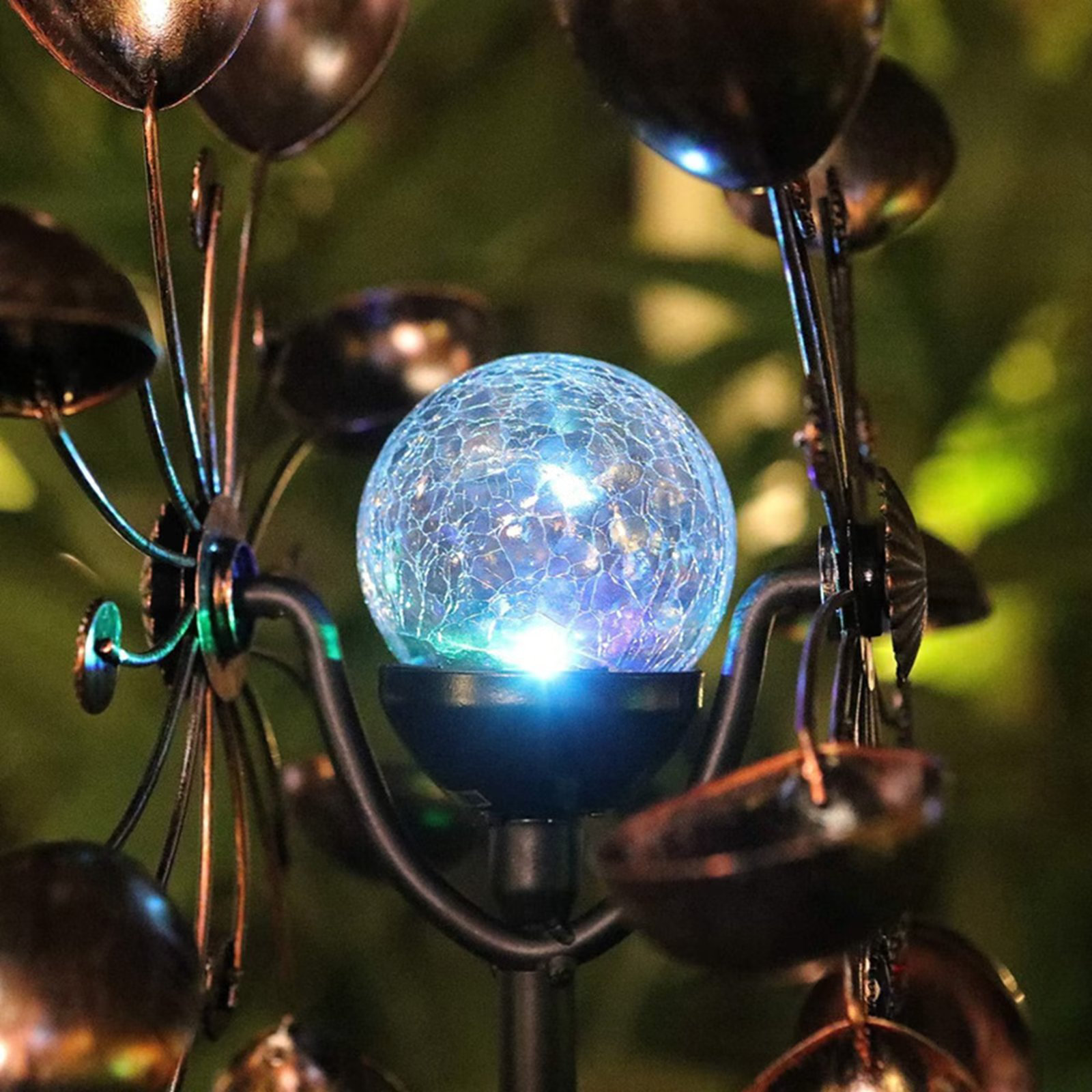 Arlmont & Co. Solar Wind Spinner, Wrought Iron Metal Decorative ...