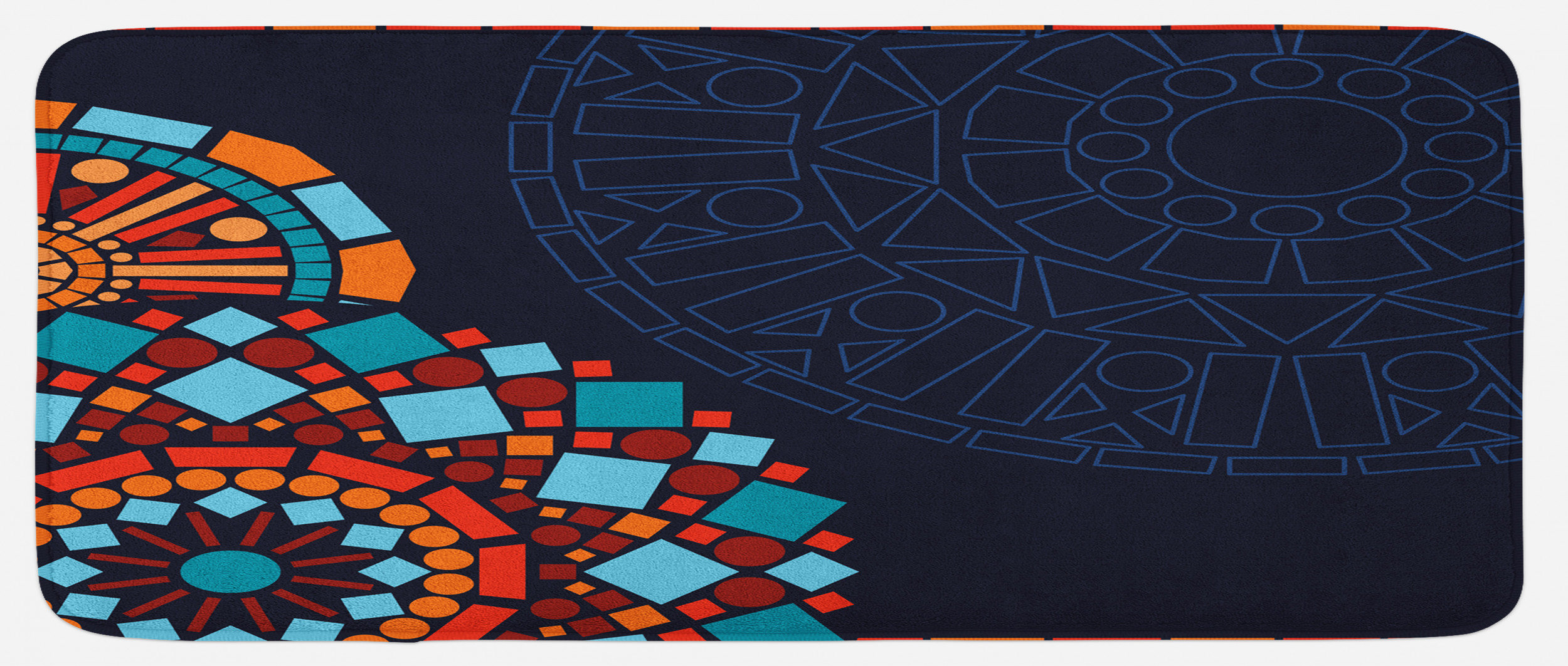 East Urban Home Colorful Geometric Circular Mandala Motifs Framework ...