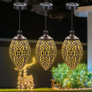Aptoco 23.6" Lantern Lights Hanging Outdoor LED Solar Powered Light ...