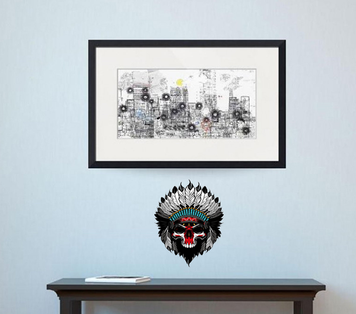 Trinx Skeleton Wall Decal Skull Wall Sticker Cranium Braincase Modern ...