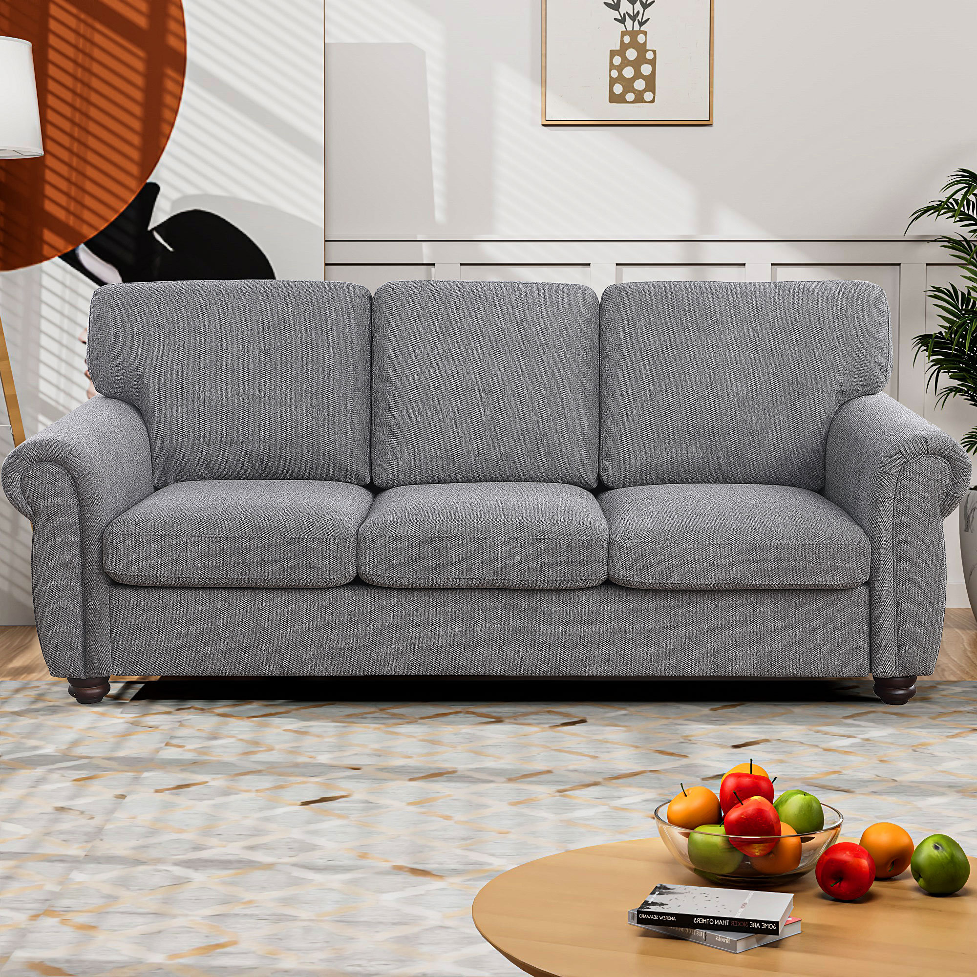 Charlton Home Belva 84.7'' Chenille Rolled Arms Sofa - Wayfair Canada