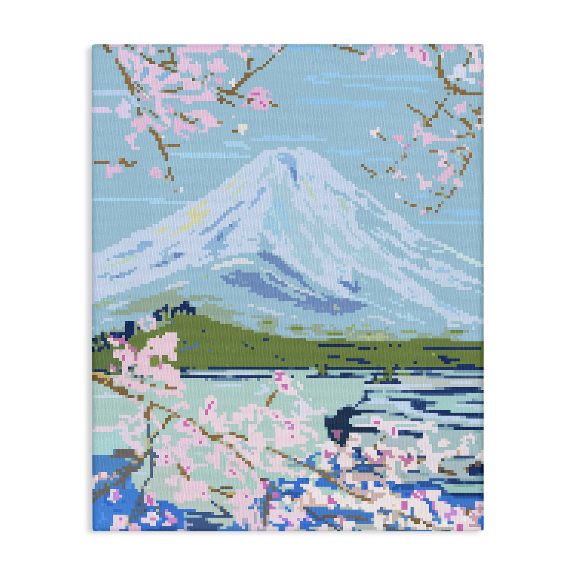 Winston Porter Pixel Mount Fuji Canvas Wall Art by Melissa Wang | Wayfair