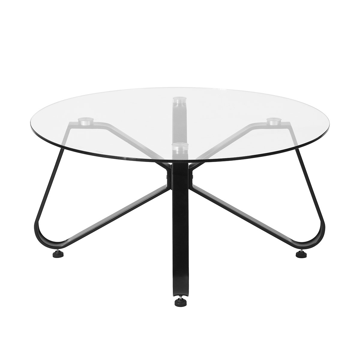 Metro Lane Modern Coffee Table, 80cm Round Tempered Glass Sofa Table ...