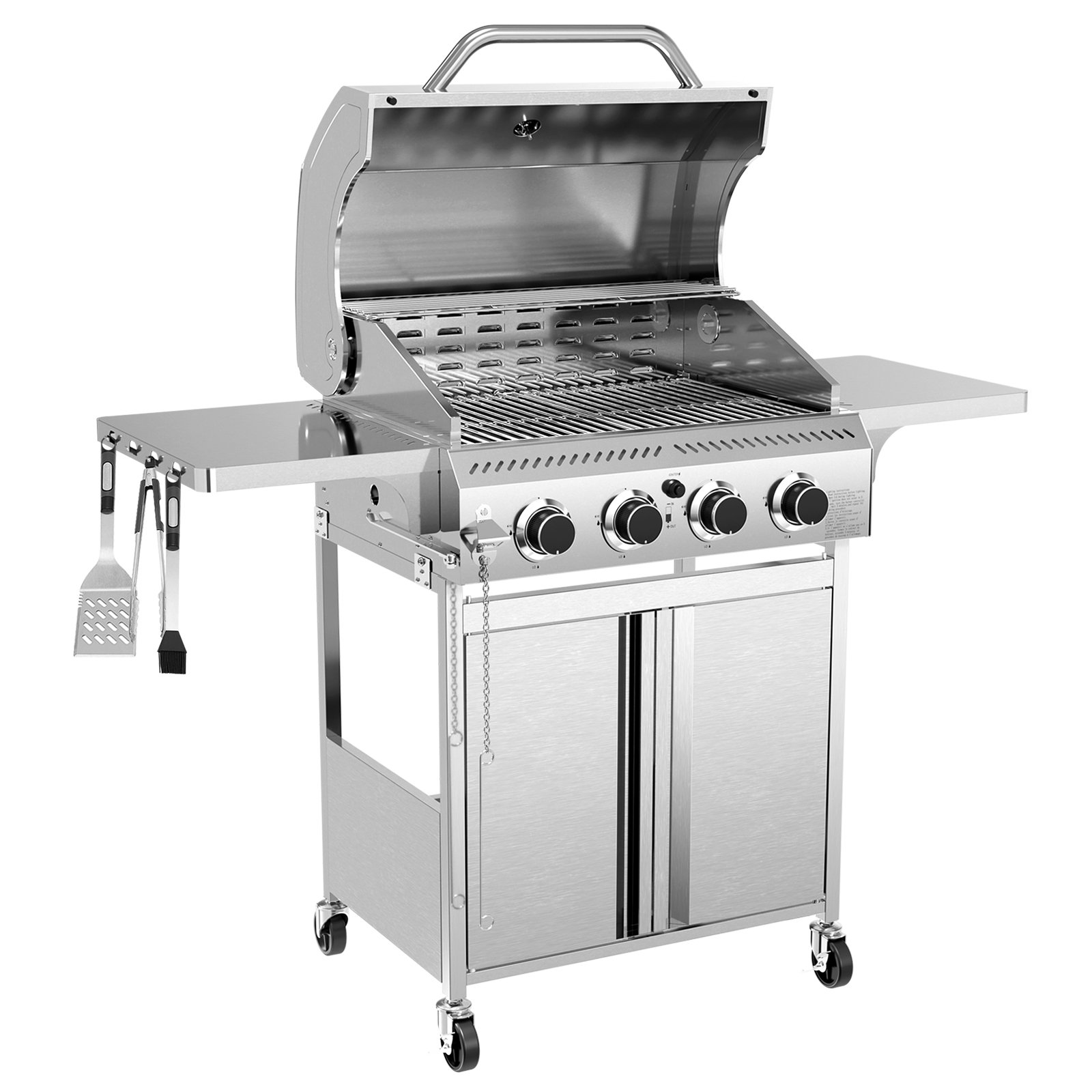 ELECTACTIC 304 Stainless Steel Four Burner Commercial Bbq Grill ...