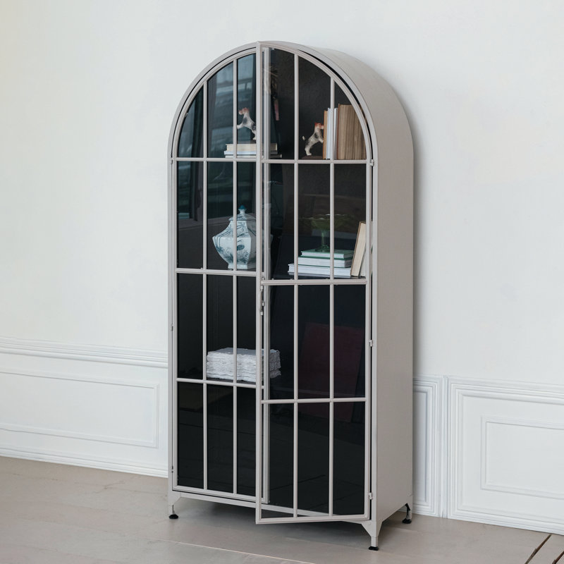 17 Stories Welton Arched Metal Curio Cabinet & Reviews | Wayfair