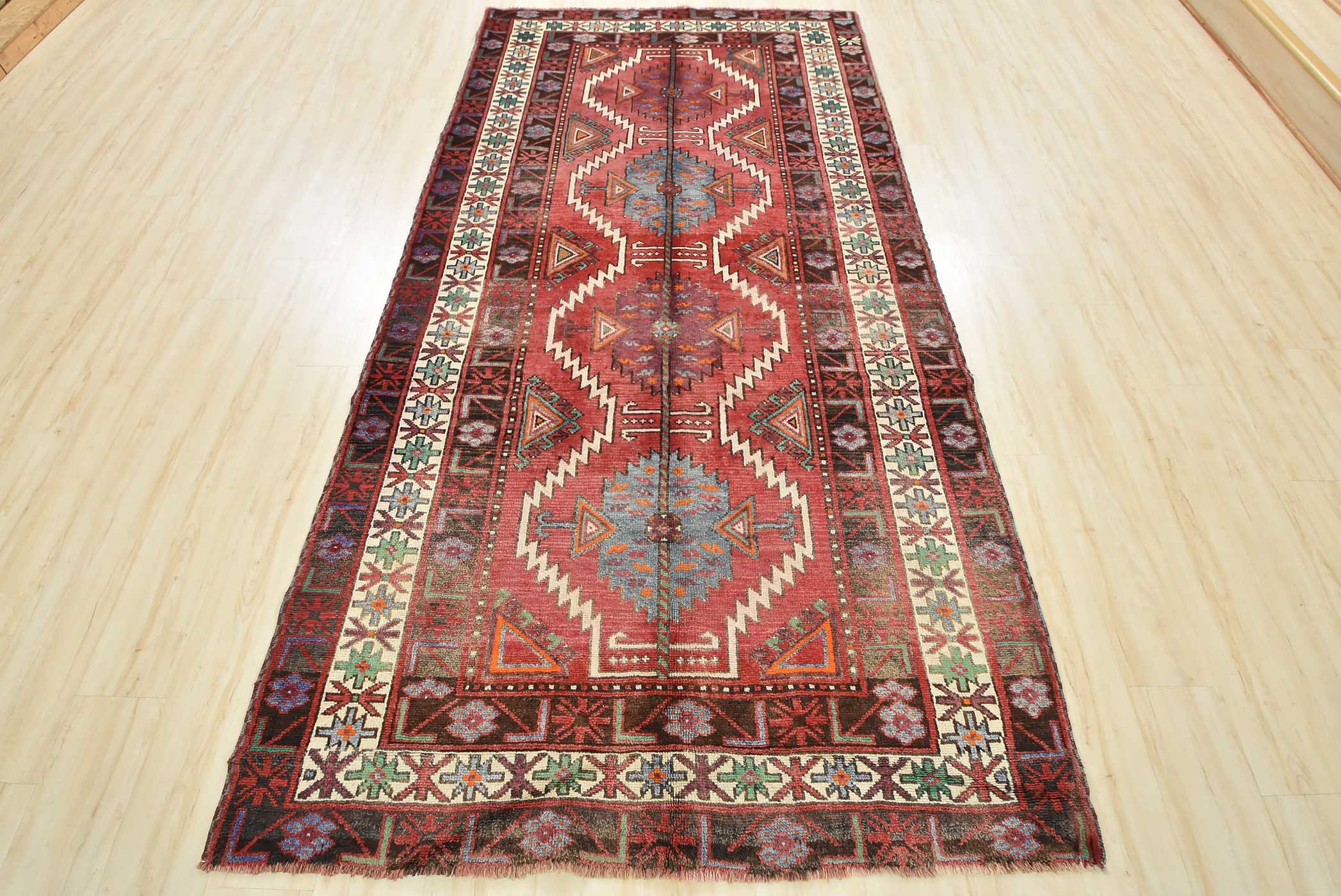 Isabelline Doneen One-of-a-Kind 5'1'' X 9'9'' 1970s Wool Area Rug Red ...