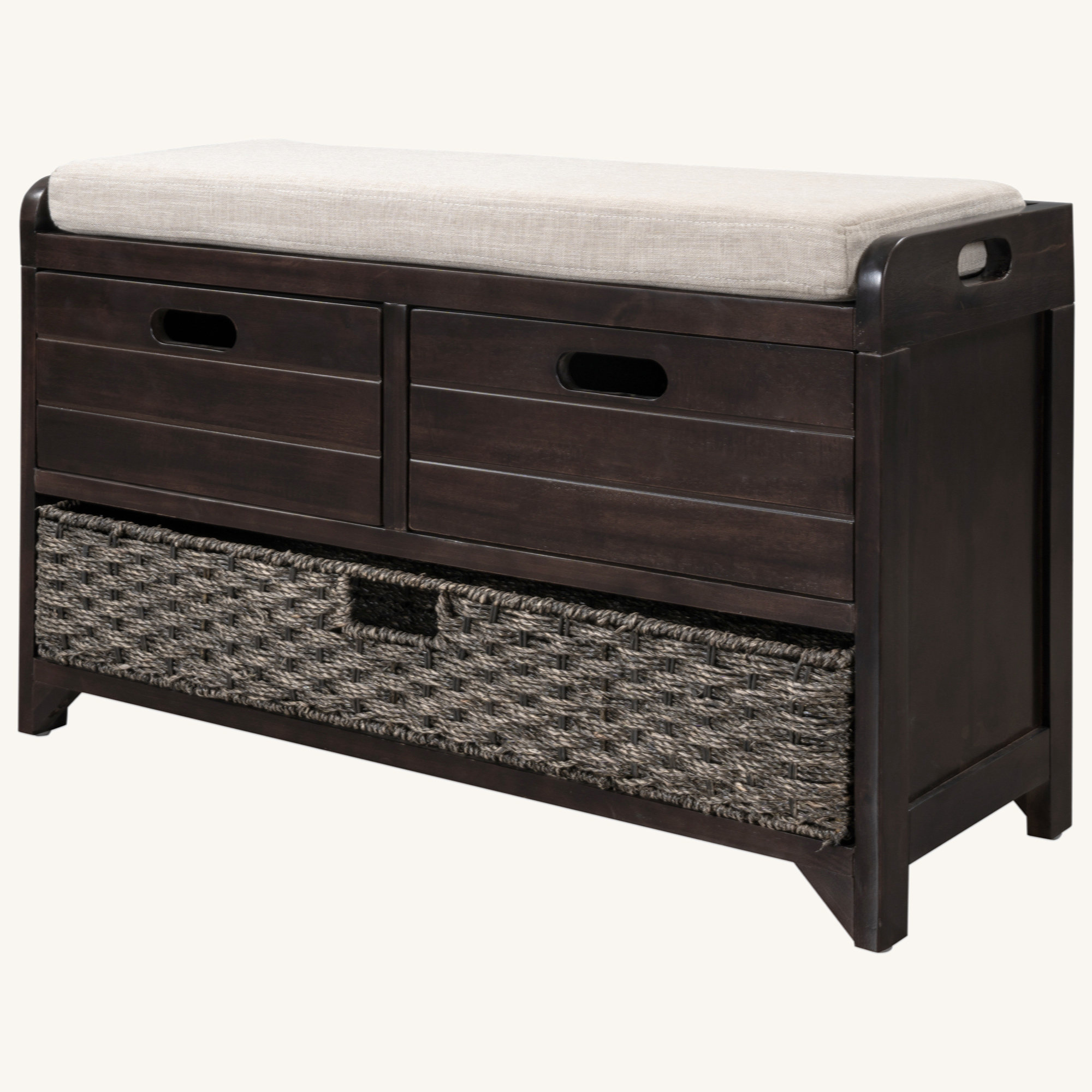 Ophelia & Co. Storage Bench With Removable Basket And 2 Drawers, Fully ...
