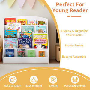 Ebern Designs Lavernon Bookcases for Rooms Natural Book Display Shelve ...