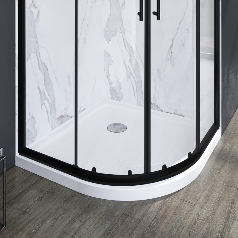 VTI 38" W X 38" D X 72" H Framed Round Shower Enclosure With Base ...