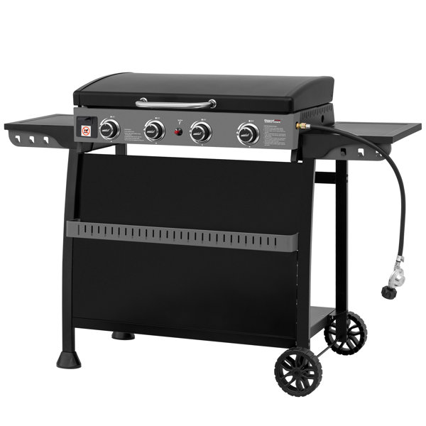 Royal Gourmet 30-Inch 4-Burner Gas Griddle with Hood, Tabletop Gas ...