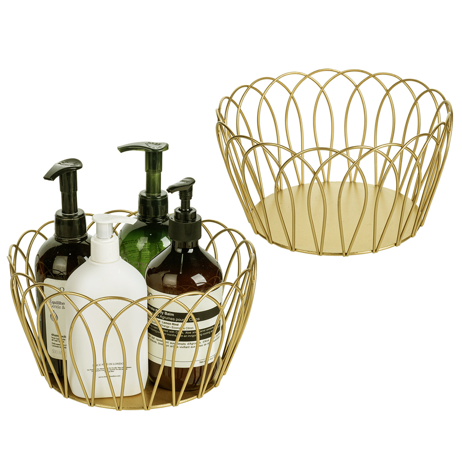 Ebern Designs 2-Piece Decorative Gold Coffee Table Tray | Wayfair