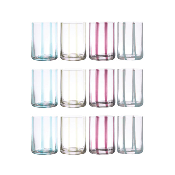 Birch Lane™ Lilia 12 - Piece 12oz. Glass Drinking Glass Glassware Set ...