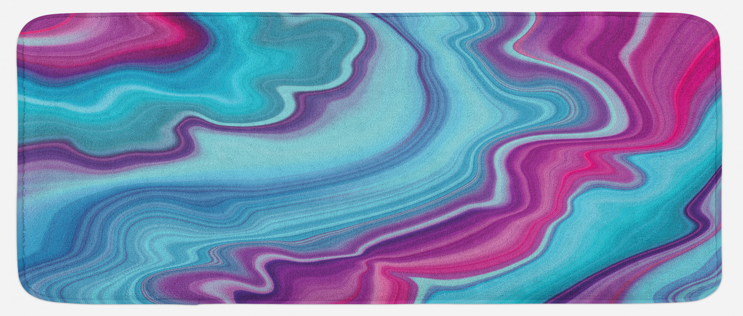 East Urban Home Abstract Color Formation Wavy Aqua Pink Lines Agate ...