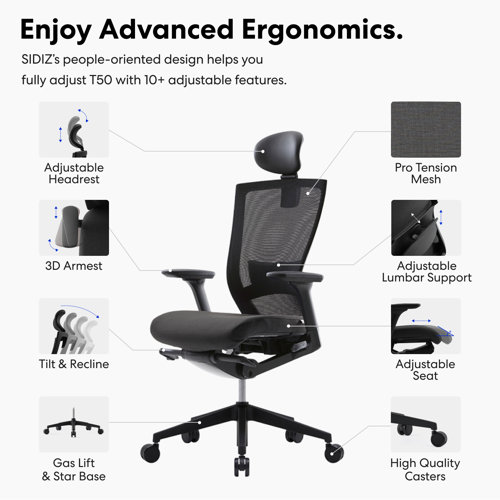 SIDIZ T50 Ergonomic Office Chair : High Performance Home Office Chair ...