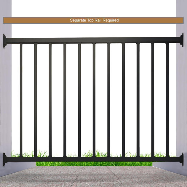 CR Home Metal Railing For Deck, Metal Guard Rail Kit With Balusters For ...