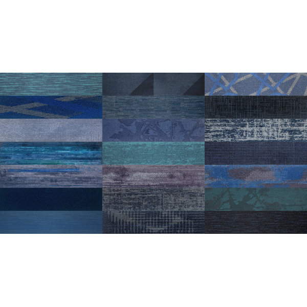 American Home Nylon 9" W x 39" L Commercial Grade Assorted Carpet Tiles ...