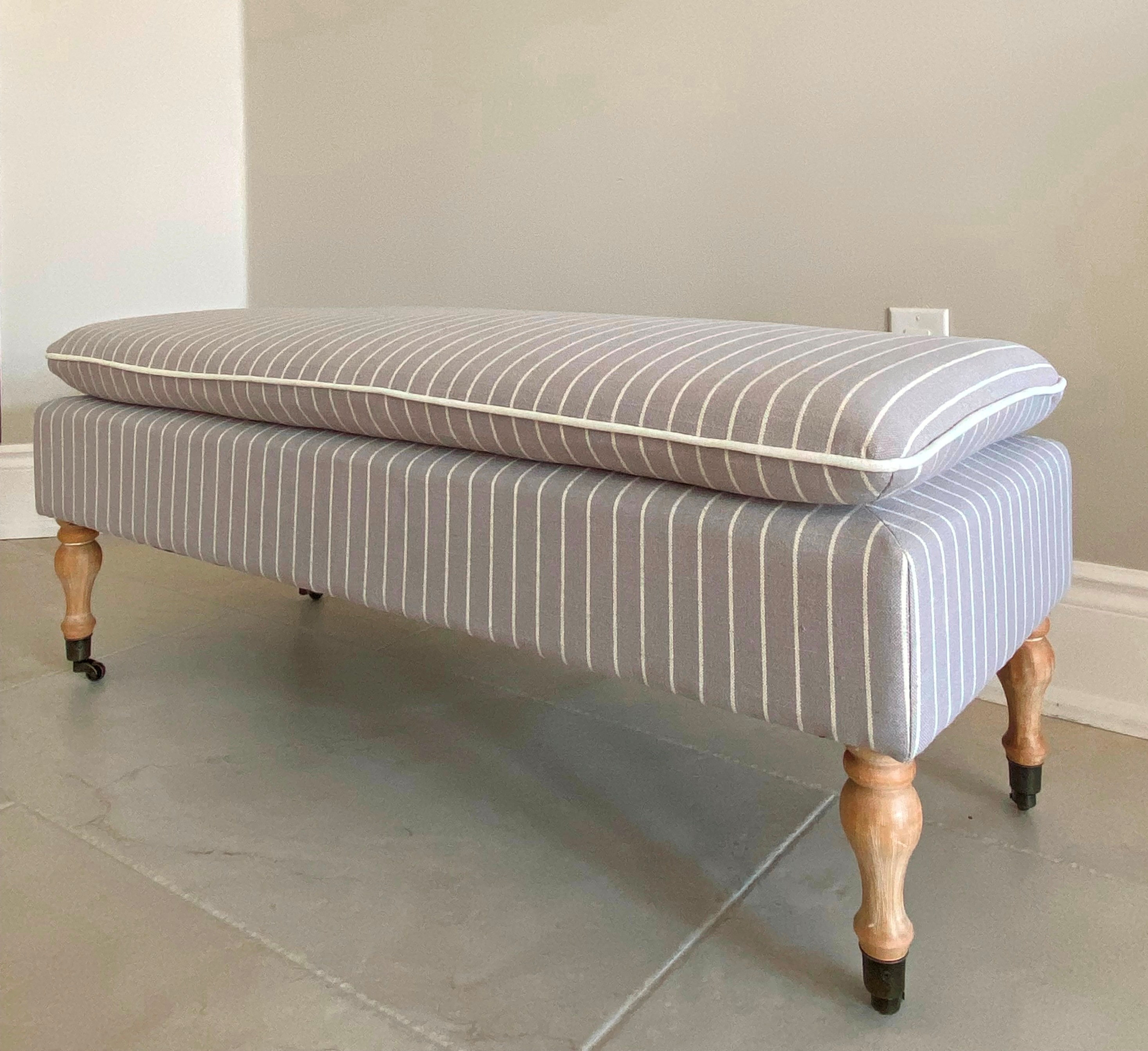 Canora Grey SEAT4U Patzy Bedroom Linen Ticking Fabric Upholstered ...